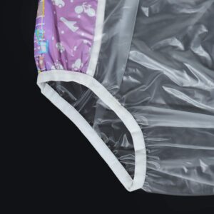 Adult Bbay Plastic Pants Adult Incontinence PVC Diaper Cover 2 Pieces (S, Purple)