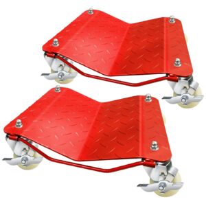 ebuy wheel car dolly set of 2 heavy duty tire car skates 3000lbs bearing capacity for moving cars red