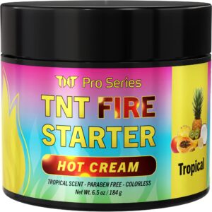 tnt firestarter workout enhancer sweat gel: hot cream for tummy belly firming, sweet scent - thigh & arm hot sweat cream: exercise thermogenic cream for men & women, skin tightening heat lotion