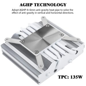 Thermalright AXP90 X47 White Low Profile CPU Air Cooler, 47mm Height, TL-9015W Slim PWM CPU Fan, AGHP Technology, Computer ITX Heatsink Cooler, for AMD:AM4 AM5/Intel 1150/1151/1200/1700