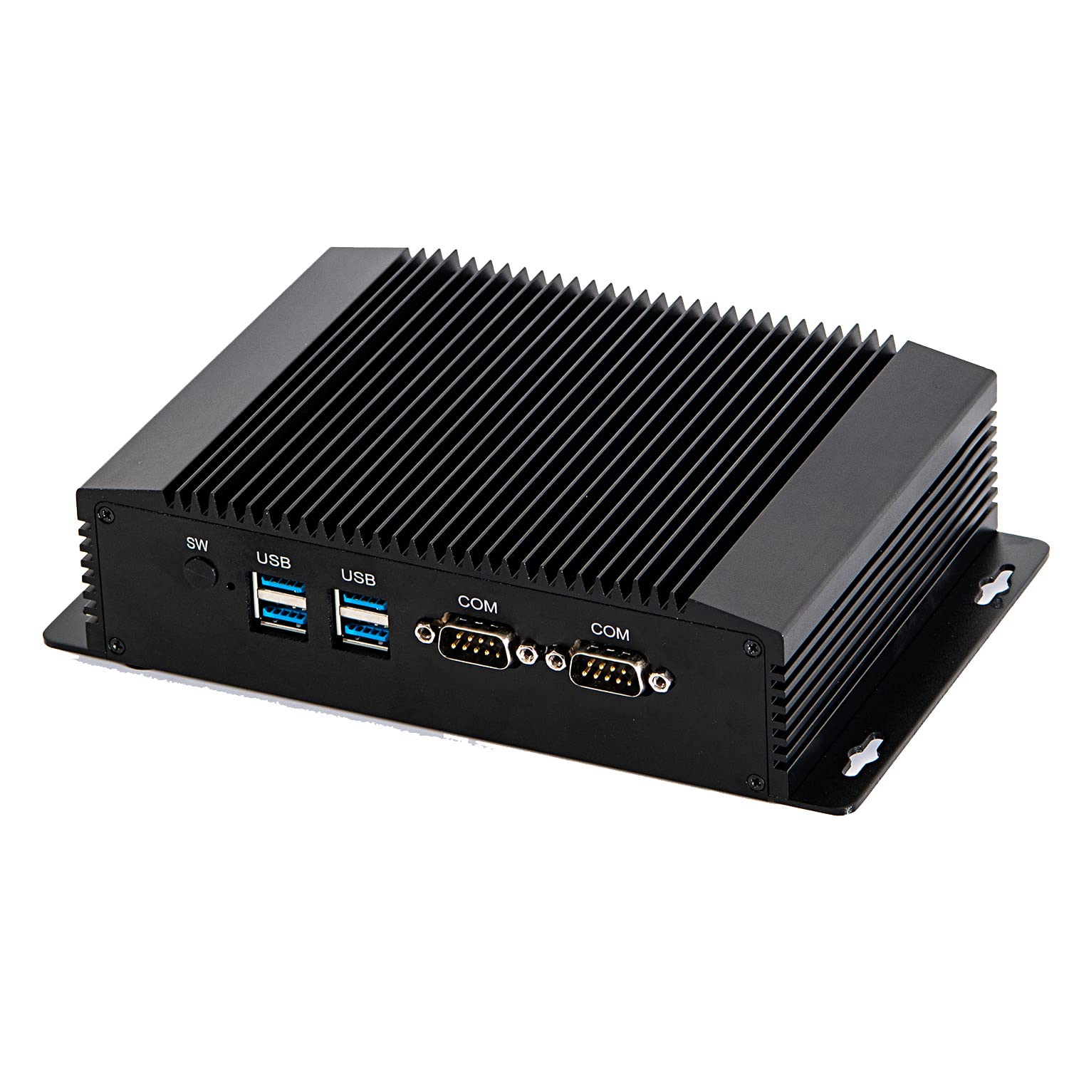 HUNSN Industrial Embedded PC, Fanless Mini Computer, IPC, I5 4200Y 4210Y 4202Y 4302Y, Windows 11 / Linux Ubuntu, IM08, VGA, HDMI, 2 x LAN, 2 x COM, 4 x USB3.0, 8G RAM, 512G SSD