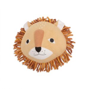 Crane Baby Safari Nursery Décor, Plush Animal Wall Décor for Boys and Girls, Lion, 10" x 9" x 5.5"