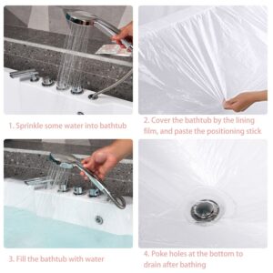 Fancystyle 10 Pack Disposable Bathtub Cover Liner for Salon Household and Hotel Individually Wrapped 102 x47 Inch