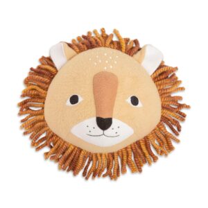 crane baby safari nursery décor, plush animal wall décor for boys and girls, lion, 10" x 9" x 5.5"