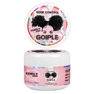 goiple 8.25 oz edge control wax for women, non-greasy edge smoother, hair gel for all hair types, no flaking, extra strong hold water-based edge stay gel