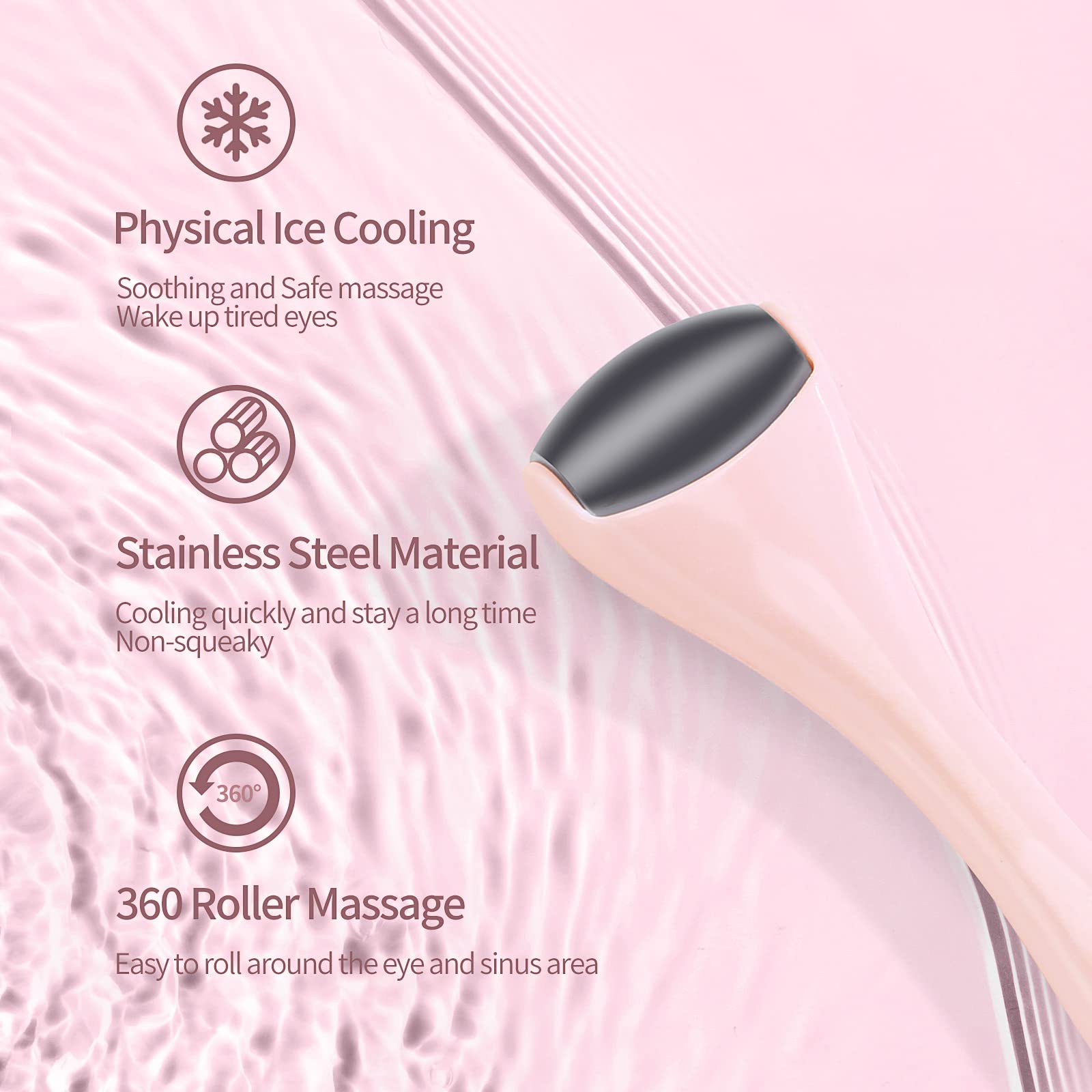 Eye Roller for Puffy Eyes and Dark Circles, Mini Ice Roller Face Roller Skin Care for Relieving Wrinkles, Puffiness, Pores, Pain