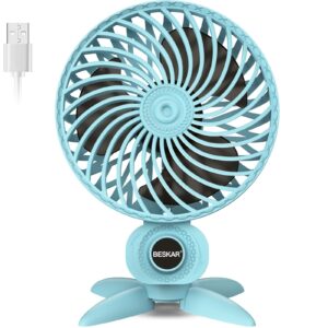 beskar personal usb desk fan, cvt variable speeds small cooling fan, strong wind, quiet operation, adjustable tilt, mini portable fan for desktop office bed travel - usb cord plug in powered