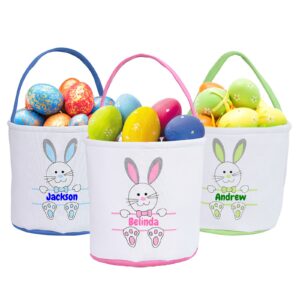 gosilencewa personalized easter basket for girls boys kids with name large custom easter baskets for eggs candy gifts pink one size