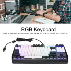 Byged Mechanical Keyboard, 87 Keys RGB Backlight USB Keyboard Wired Keyboard Computer Gaming Keyboard with Custom Function, for Win System