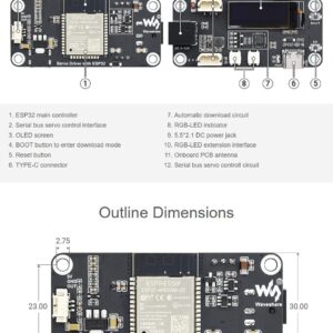 Waveshare ESP32 Servo Driver Expansion Board Built-in WiFi Dedicated Driver Board Designed for Serial Bus Servos