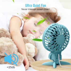 BESKAR Personal USB Desk Fan, CVT Variable Speeds Small Cooling Fan, Strong Wind, Quiet Operation, Adjustable Tilt, Mini Portable Fan for Desktop Office Bed Travel - USB Cord Plug in Powered