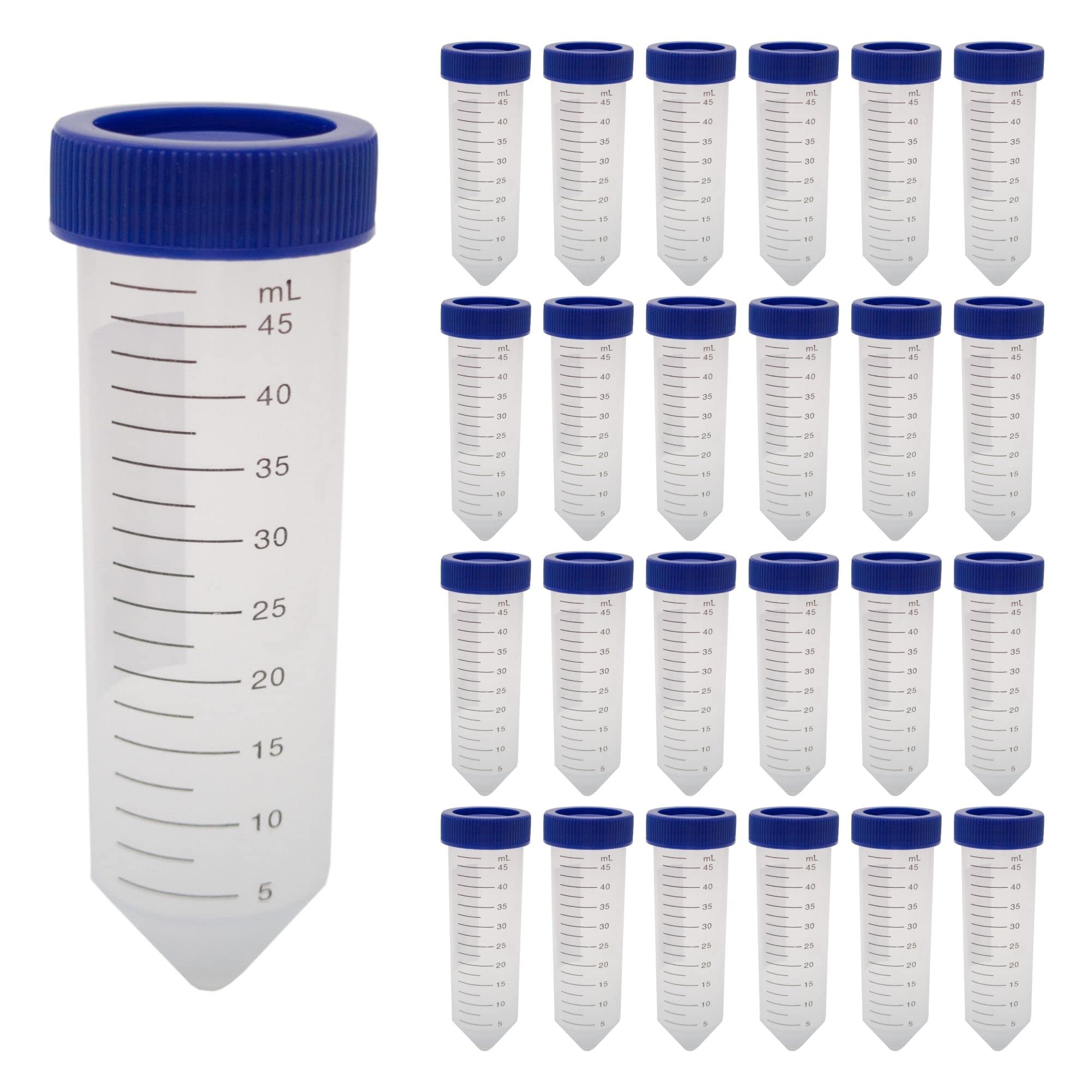 MILLSYN Centrifuge Tubes, Conical Bottom, EO Sterile, Autoclavable, Leakproof (50mL, 25 Tubes with Caps)