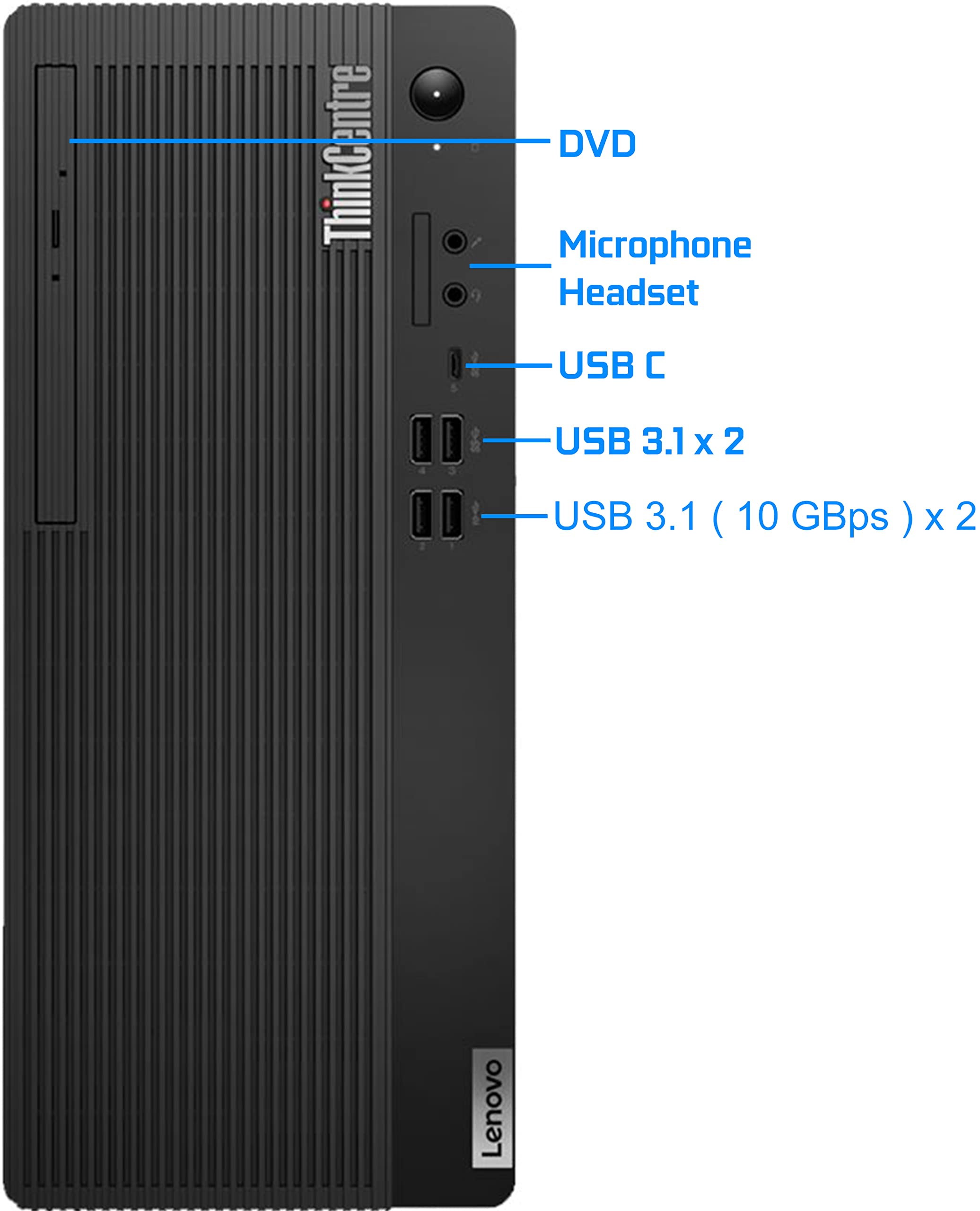 Lenovo ThinkCentre M70S SFF Desktop, Intel i9-10900 Upto 5.2 GHz, 32GB RAM, 1TB NVMe SSD, 4K UHD 630 Graphics, DVD-RW, DisplayPort, HDMI, AC Wi-Fi, Bluetooth – Windows 10 Pro