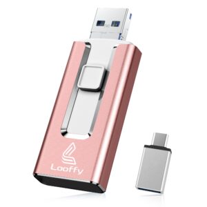 usb 3.0 flash drive, v-star photo stick 128gb for photos, photostick thumb drive compatible with phone/ipad/ios/android/mac/pc (pink 1)