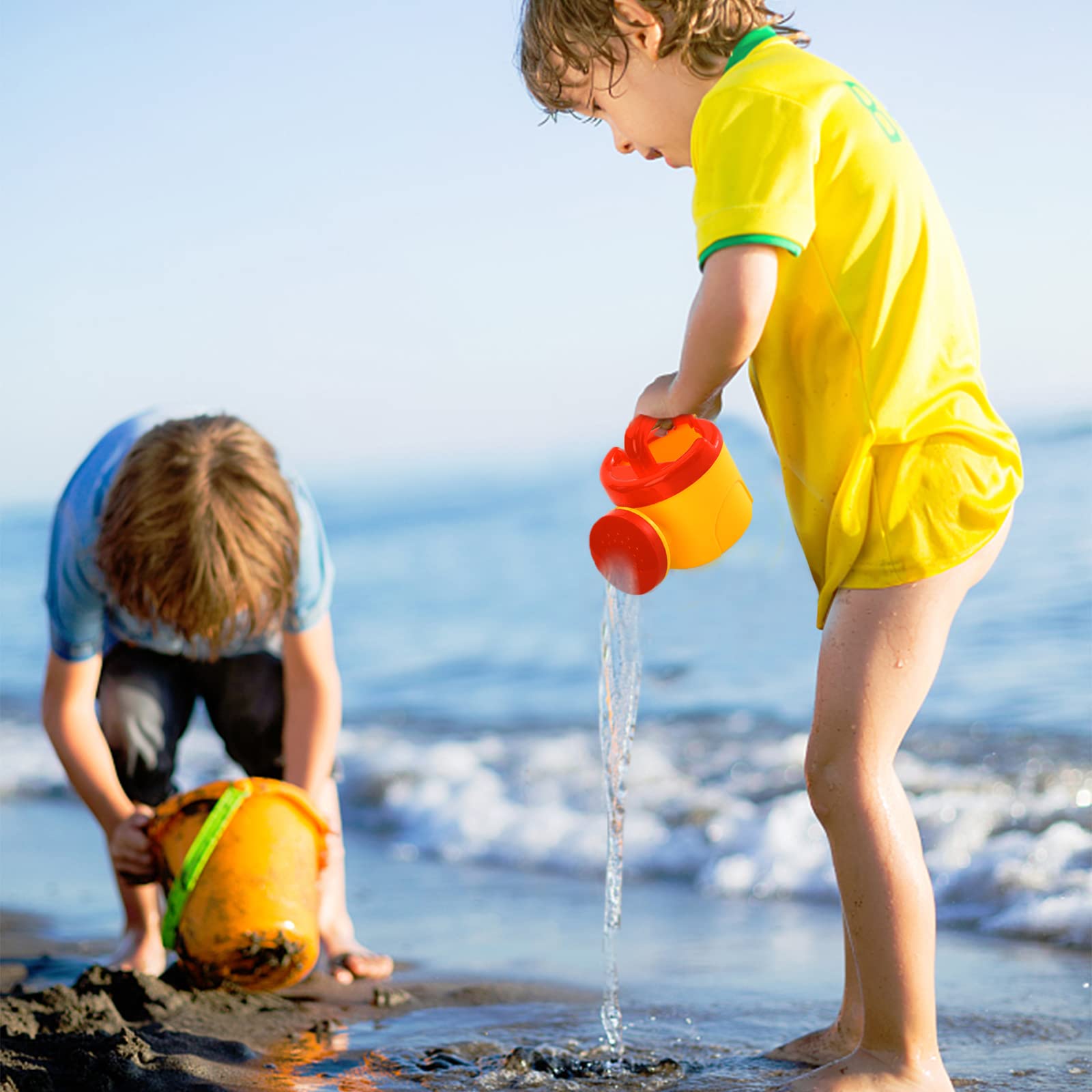 Nicunom 3 Pack Plastic Watering Cans for Kids, Sand and Beach Toy Watering Can Toys Kid Garden Water Can Children Sprayer Water Cans Kid Sprinkler Bath Cans Boy Girl Toy Gift