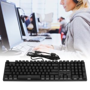 Byged USB Backlight Keyboards, 108 Keys RGB Backlit Keyboard Mechanical Computer Keyboard PC Gaming Keyboards with Stable Data Transmission, for Win System(Black Shaft)