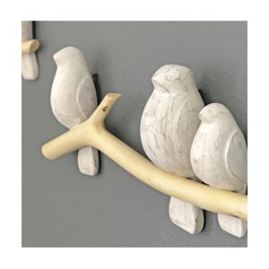 Crane Baby Woodland Nursery and Toddler Room Décor, 2 Piece Wooden Wall Décor for Boys and Girls, Bird Perch, 17” x 7" and 9” x 6.5"