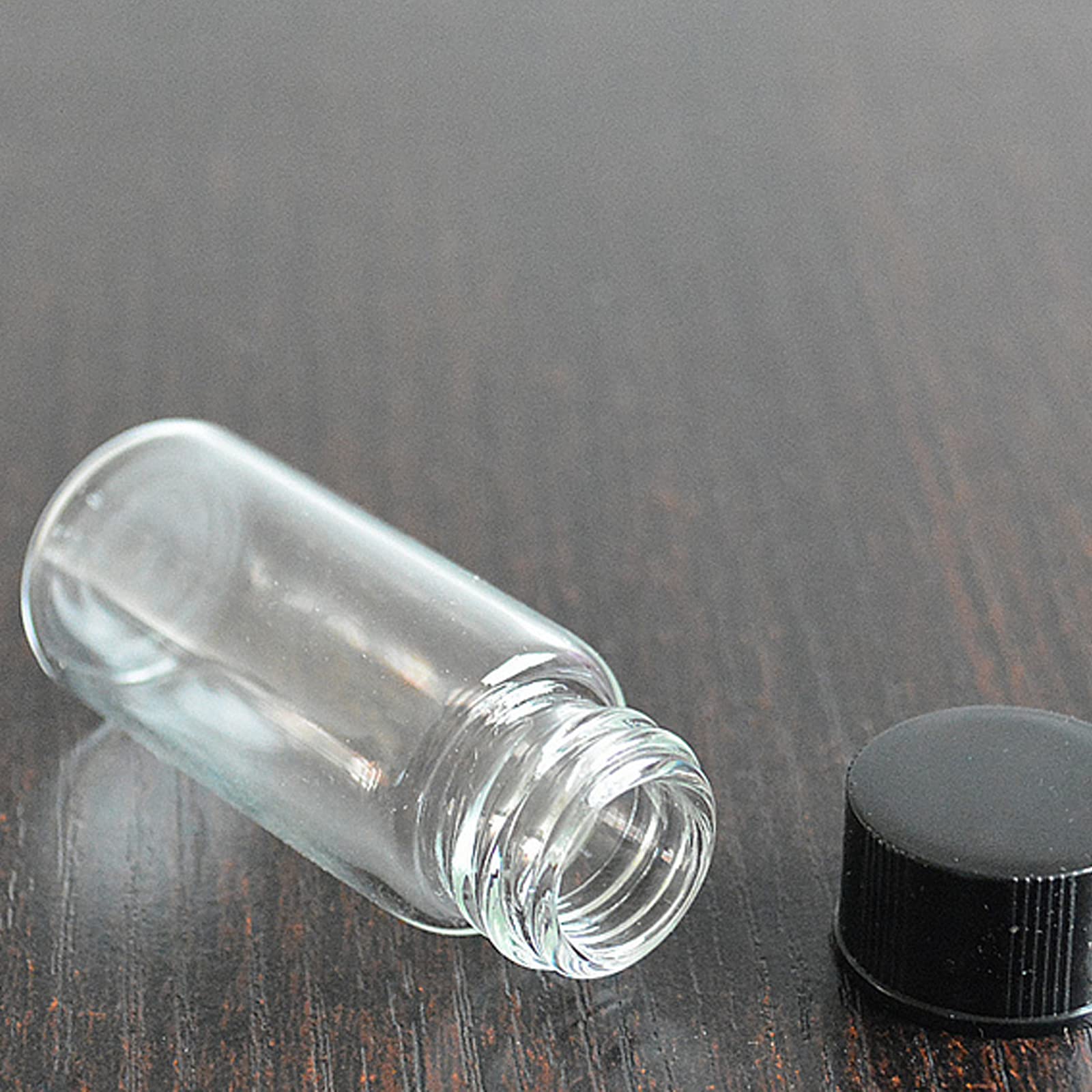 LabZhang 100 Pcs Glass Vials with Screw Caps, Small Liquid Sample Vial, Leak-Proof Vial (10ML, Clear)