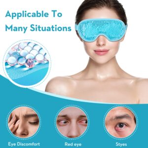 2PCS Gel Eye Mask, Cold Compress Gel Beads Eye Mask, Reusable Cooling Ice Mask for for Puffy Eyes, Dark Circles, Headaches, Migraine, Stress Relief