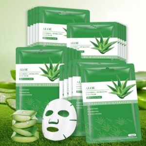 yafusipe face masks skincare sheet mask aloe vera sheets mask, hydrating face masks soothing facial mask for all skintypes sun care, facial masks for women skin care sheet masks for face pack of 10