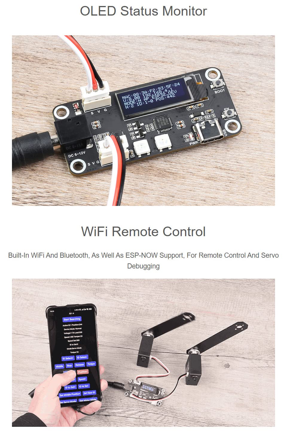 Waveshare ESP32 Servo Driver Expansion Board Built-in WiFi Dedicated Driver Board Designed for Serial Bus Servos