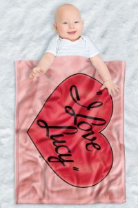 logovision i love lucy lightweight baby blanket, 30"x40", 3d logo unisex for infants girls & boys