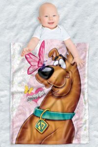 logovision scooby doo lightweight baby blanket, 30"x40", butterfly unisex for infants girls & boys