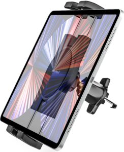 woleyi car vent tablet mount, air vent clip tablet holder for car with adjustable metal hook clamp, compatible with ipad pro/air/mini, galaxy tabs/z fold, iphone, more 4.7-13" cell phones and tablets