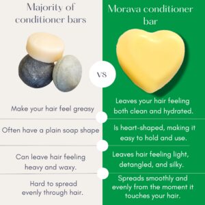 Morava Conditioner Bar for Curly Hair with Marshmallow Root Extract, Shea and Cocoa Deep Conditioner, Vitamin B5, Bar Conditioner for Hair with Sustainable Ingredients, Silicone Free (for curly hair)