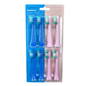 aquasonic vibe duo 8-pack replacement brush heads - genuine aquasonic replacement heads