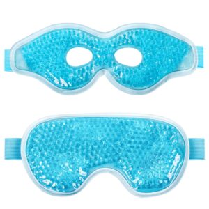 2pcs gel eye mask, cold compress gel beads eye mask, reusable cooling ice mask for for puffy eyes, dark circles, headaches, migraine, stress relief