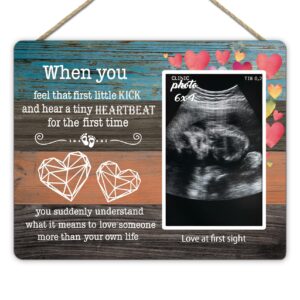 ku-dayi sonogram pregnancy frame for gender-neutral baby, picture frame, baby ultrasound picture frame for new and expecting parents - f009