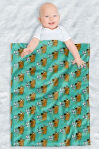 logovision scooby doo lightweight baby blanket, 30"x40", ruh roh face pattern unisex for infants girls & boys