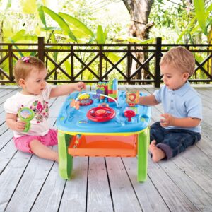 PLAY Baby Activity Table & Learing Table, 7-in-1 Multi Kids Activity Table Set Early Education Toy, Musical Table & Block Table, Toys for Toddlers Infants Kids 1 2 3 Year Olds Boys Girls Gifts