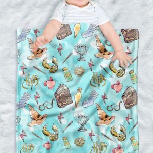 Harry Potter Lightweight Baby Blanket, 30"X40", Water Color Pattern Unisex for Infants Girls & Boys