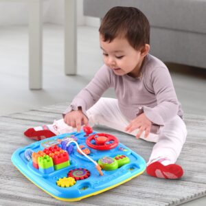 PLAY Baby Activity Table & Learing Table, 7-in-1 Multi Kids Activity Table Set Early Education Toy, Musical Table & Block Table, Toys for Toddlers Infants Kids 1 2 3 Year Olds Boys Girls Gifts