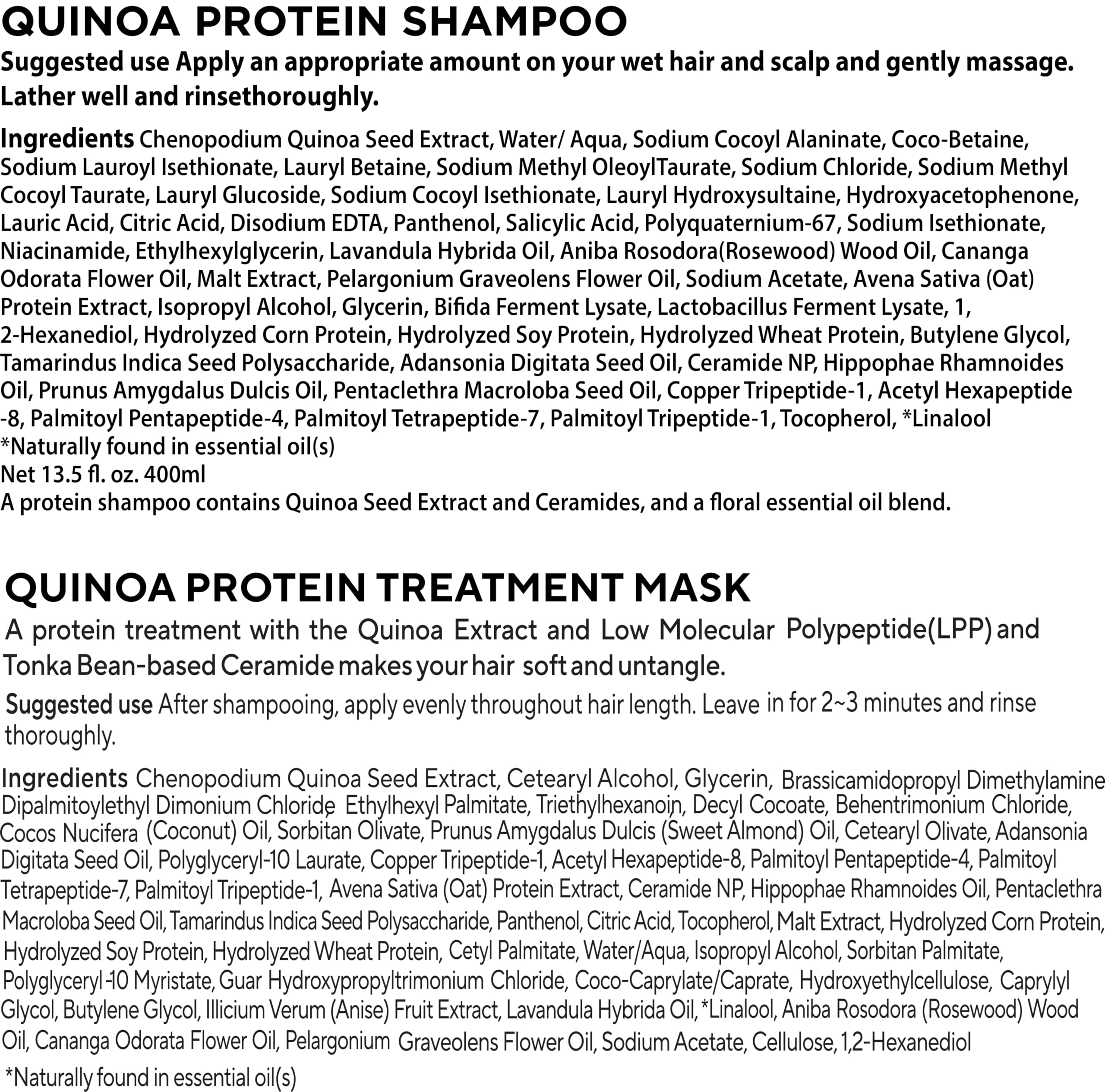 AROMATICA Quinoa Protein Shampoo & Hair Treatment Gift Set – Vegan Hair Care Product with Quinoa Extract for Color Treated, Damaged Hair