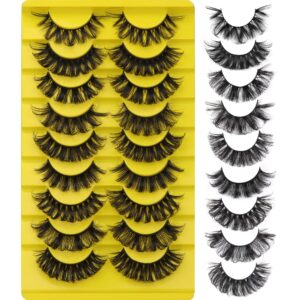 Lashes Natural Look Fluffy Russian Strip Lashes Wispy Eyelashes Natural 9 Styles Mixed False Eyelashes D Curl Multipack