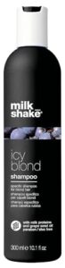 milk_shake icy blond shampoo - black pigment shampoo for very light blond and platinum hair, 10.1 fl oz (300 ml)