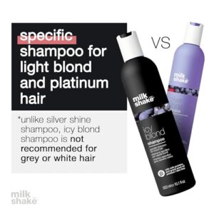 milk_shake Icy Blond Shampoo - Black Pigment Shampoo for Very Light Blond and Platinum Hair, 10.1 Fl Oz (300 ml)