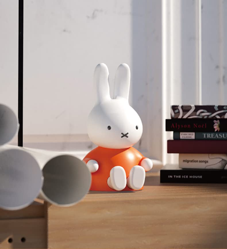 Miffy Portable Bluetooth Speakers, Cute Portable Wireless Speakers with Loud Stereo Sound, Built-in Mic, TF-Card Slot, Dual Pairing,40H Playtime for Room, Desk Decor, for her (Orange)