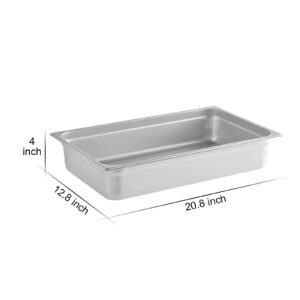 BotaBay Upgrade Set of 4 Hotel Pan Full Size Stainless Stee Table Pan Full Size 4-In Deep Steam Pan & Stainless Steel Steam Table Pan for Hotels Food Steam Table Pan (20x12x4in)