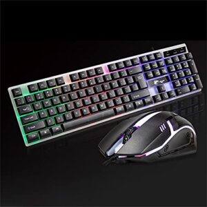 Niaviben Keyboard and Mouse Combo,Keyboard Mouse Set,Wired USB Mechanical Gaming Keyboard with Backlight and Mouse Ergonomic,Apply to Computer (Black)