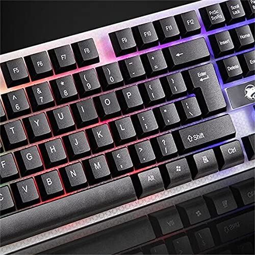 Niaviben Keyboard and Mouse Combo,Keyboard Mouse Set,Wired USB Mechanical Gaming Keyboard with Backlight and Mouse Ergonomic,Apply to Computer (Black)