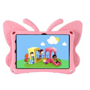 Tading Kids Case for Samsung Galaxy Tab A8 10.5" 2022 (SM-X200/SM-X205/SM-X207), Shockproof Light Weight Protective Stand Cover for Galaxy Tab A8 10.5 Inch, Cute Butterfly - Pink