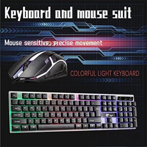 Niaviben Keyboard and Mouse Combo,Keyboard Mouse Set,Wired USB Mechanical Gaming Keyboard with Backlight and Mouse Ergonomic,Apply to Computer (Black)