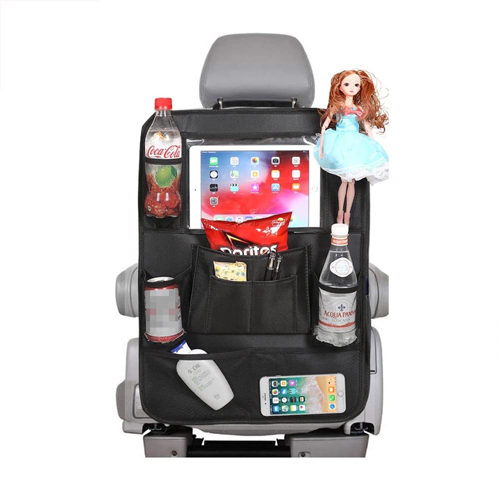 Car Seat Back Organizer for Kids Car Organizer Kick Mats with 10" Touch Screen Tablet Holder 11 Storage Pockets Car Back Seat Protectors Backseat Child Kick Guard Seat Saver (21” x 17”inch)