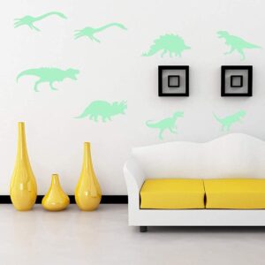 Supzone 18 pcs Dinosaurs Wall Decals Luminous Stickers Glow in The Dark Light Dino Wall Stickers Removable Vinyl DIY Wall Decor for Boys Playroom Bedroom Classroom Living Room Nursery Room