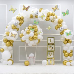 Menoeceus 72 Pcs 3D Butterfly Wall Decor Gold Butterfly Decorations Double Layer Removable Butterfly Wall Stickers for Birthday Wedding Party Cake Kids Room Decor DIY Gift