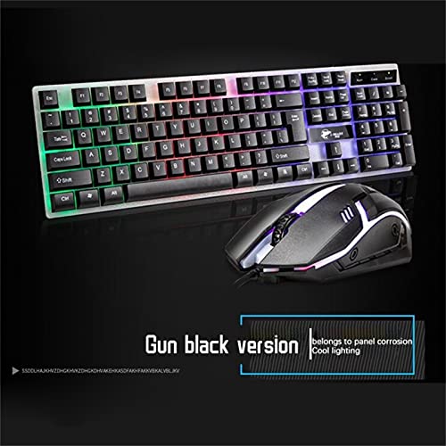 Niaviben Keyboard and Mouse Combo,Keyboard Mouse Set,Wired USB Mechanical Gaming Keyboard with Backlight and Mouse Ergonomic,Apply to Computer (Black)